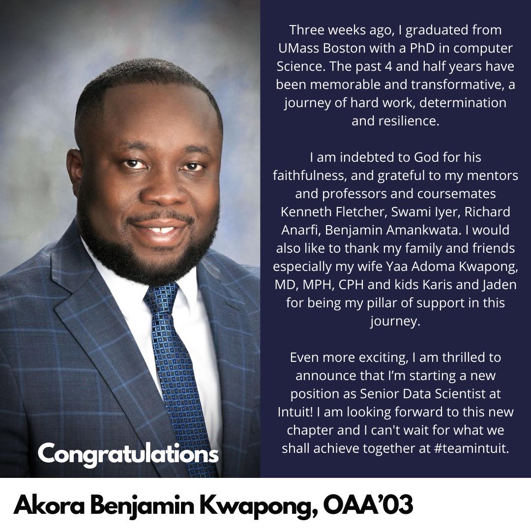 Akora Benjamin Kwapong! Congrats! - Old Achimotan Association